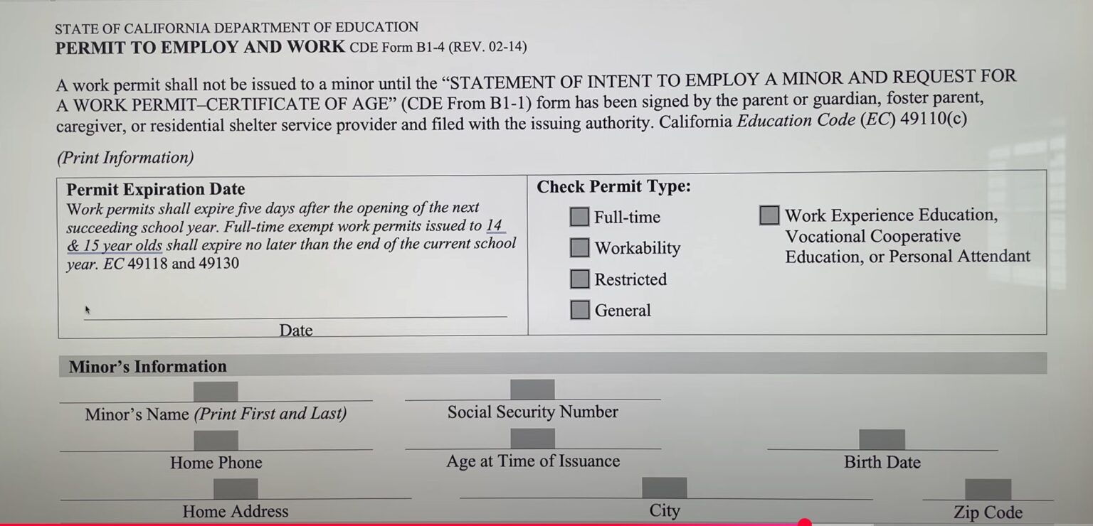 California Homeschool - How to get a work permit for your child ...